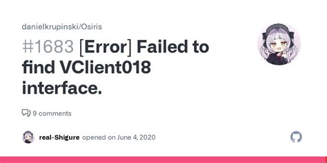 Error Failed To Find Vclient018 Interface · Issue 1683 · Danielkrupinskiosiris · Github