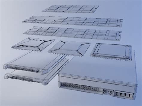 3d Old Computer Components Model