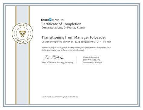 Just Finished The Course “transitioning From Manager To Leader