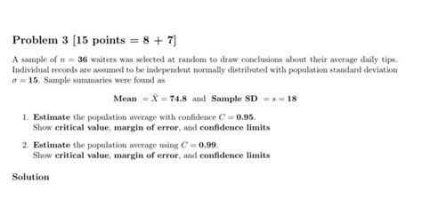 Solved Problem 5 15 Points 5 5 5 A Sample Of N 9 Chegg Com