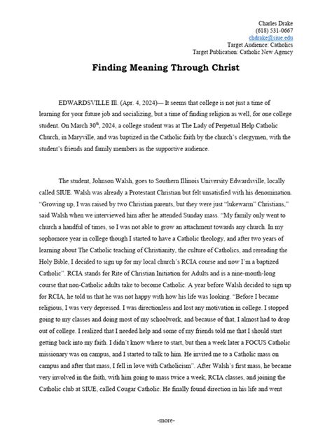 The Feature Story Pdf Catholic Church Mass Liturgy