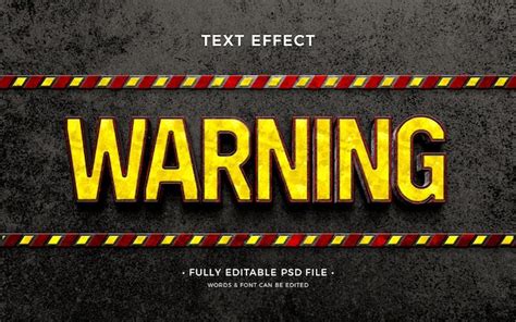 premium psd warning text effect