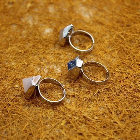 클리어 쿼츠 천연석 세미 보석 마노 핑크 크리스탈 반지 수제 패싯 샤프 부적 반지 여성용 쥬얼리 무료 6 개반지 Aliexpress