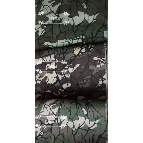Jual Original Super Premium Bahan Kain Loreng Abri Tentara Stretch Pola Batang Pecah Kaca