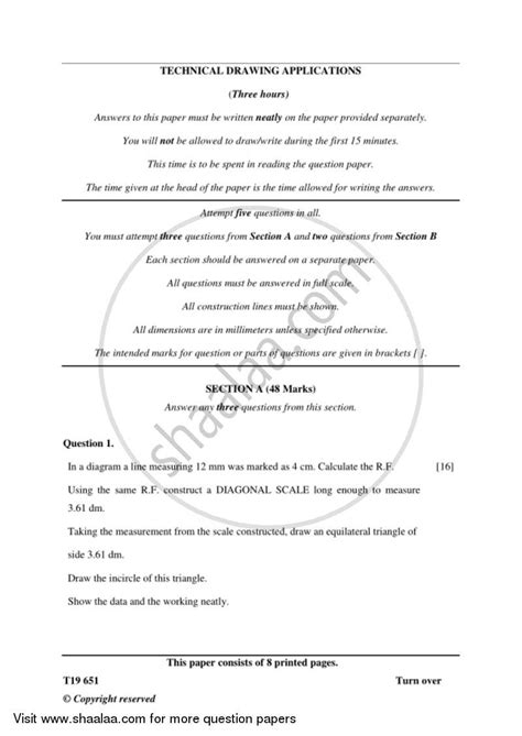 Technical Drawing Applications 2018 2019 English Medium Icse Class 10