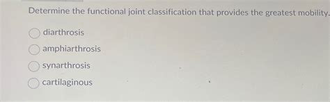 Solved Determine The Functional Joint Classification That