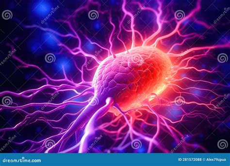 Nerve Firing A Signal Through Axon Nerve Communication Ai Generative Royalty Free Stock Image