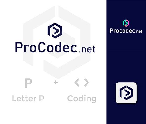 Modern P Letter With Coding Symbol Logo Design On Behance