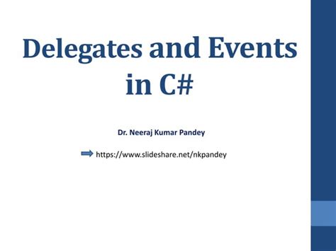Delegates And Events In C Pptx Programming Languages Computing