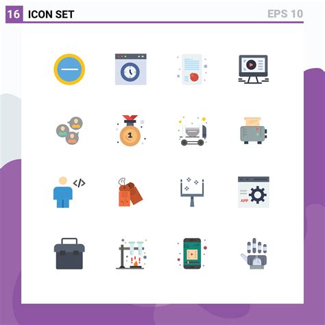 16 Universal Flat Colors Set For Web And Mobile Applications Business Design Growth Video