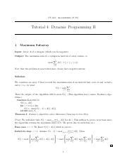 Tutorial06 Solution Pdf CS 341 Algorithms S 19 Tutorial 4 Dynamic