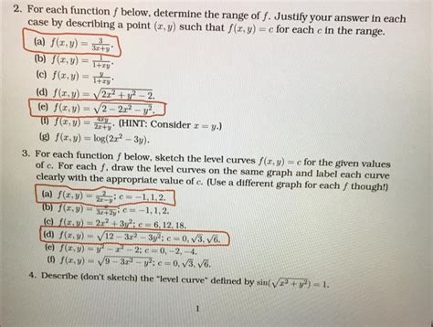 Solved For Each Function F Below Determine The Range Of Chegg