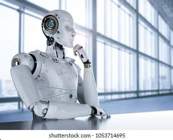 D Rendering Humanoid Robot Working On Stock Illustration