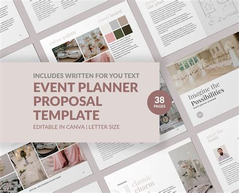 Event Planner Proposal Template Wedding Planner Canva Guide Event Management Birthday