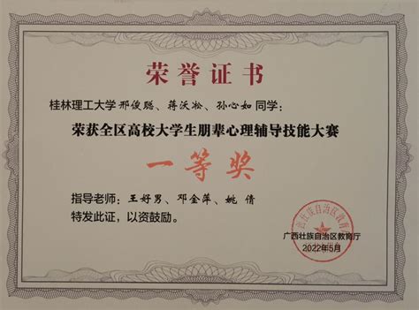 我校学生代表队在全区高校大学生朋辈心理辅导技能大赛中荣获佳奖 桂林理工大学学工处网站