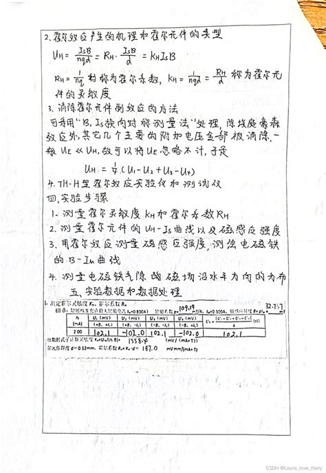 《霍尔效应与磁场的测定》大学物理实验报告 霍尔效应的研究实验报告 Csdn博客