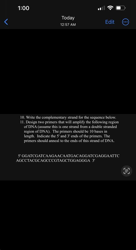 Solved Write The Complementary Strand For The Sequence Chegg