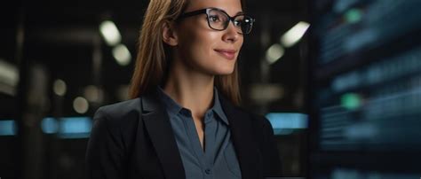 Premium Ai Image Female It Specialist Uses Tablet In Data Center Server Farm Cloud Computing