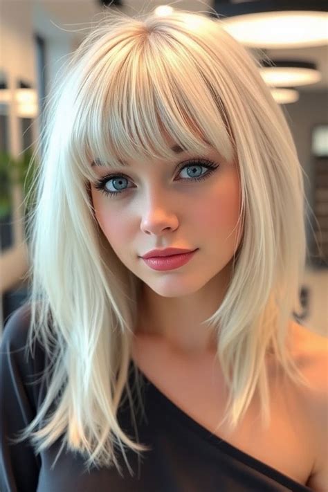 37 Trendy Shoulder Length Bob Hairstyles Platinum Blonde Bob With