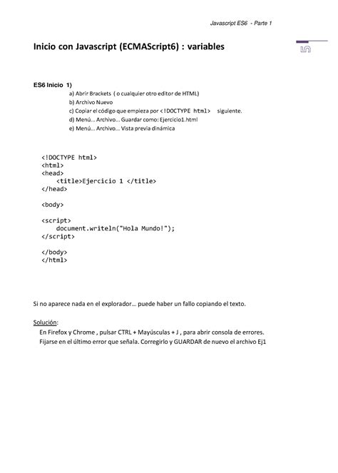 Inicio Con Javascript D Men Archivo Guardar Como Ejercicio E Men Archivo