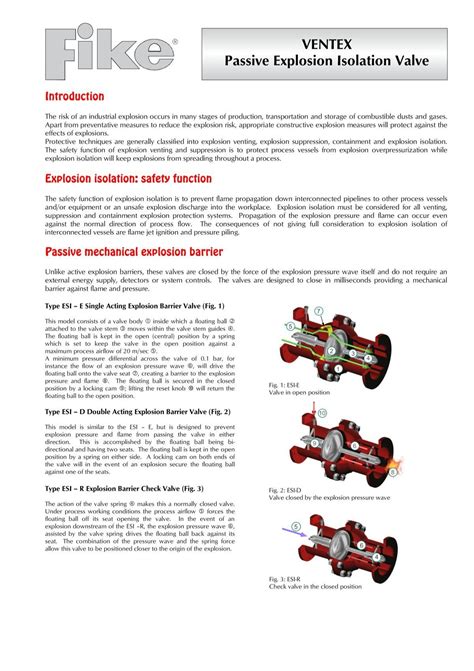Ventex Passive Explosion Isolation Valve