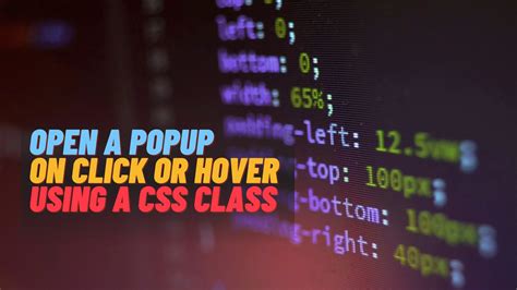 How To Open A Popup On Click Or Hover Using A Css Class Instant Popup Builder