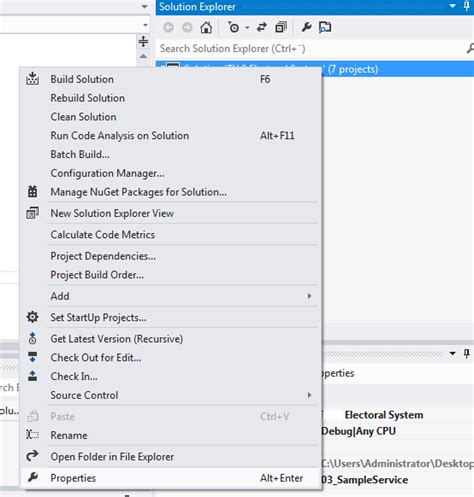 Visual Studio Error When Clicking On Solution Properties Object