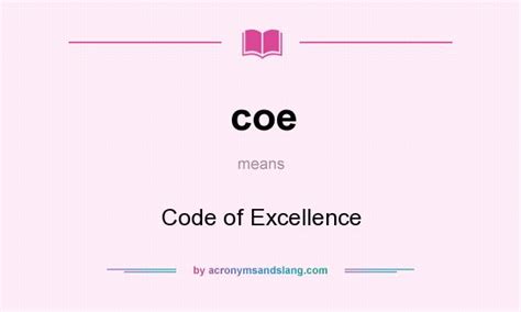 Coe Code Of Excellence In Undefined By