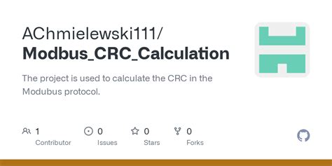 Github Achmielewski111modbuscrccalculation The Project Is Used To