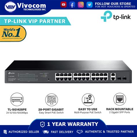 Tp Link Tl Sg1428pe 28 Port Professional High Power 28 Port Gigabit