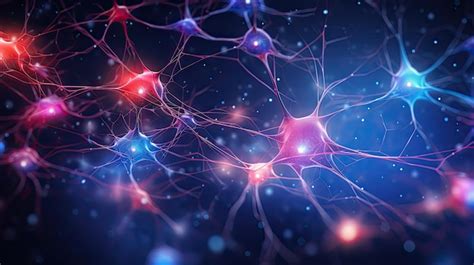 Abstract Neural Network Visualization With Glowing Synapses Premium