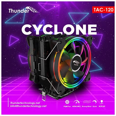 Thunder Cyclone Argb Cpu Cooler 6 Copper Heat Pipe Tac 120
