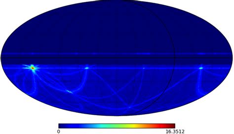 Skymap Showing Directional Reconstruction Of A Simulated Neutrino Event