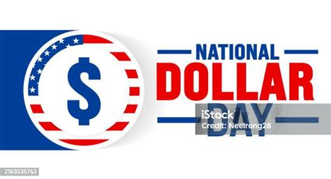 내셔널 달러 데이는 매년 8월에 기념됩니다 휴일 개념입니다 배경 배너 카드 포스터 플래카드 표준 색상의 독특한 모양으로 디자인된 템플릿입니다 0명에 대한 스톡 벡터 아트 및