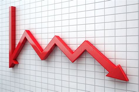 Visualizing Declining Trends A Downward Arrow Chart Illustrates Negative Performance Stock