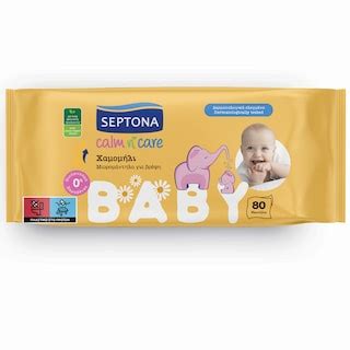 Septona Μωρομάντηλα Calm N Care Χαμομήλι 80 Τεμάχια Ab