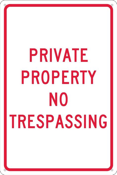 Private Property No Trespassing Sign Tm59h