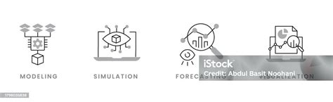 Data Driven Insights Modeling Visualization Simulation Forecasting Editable Stroke And Colors