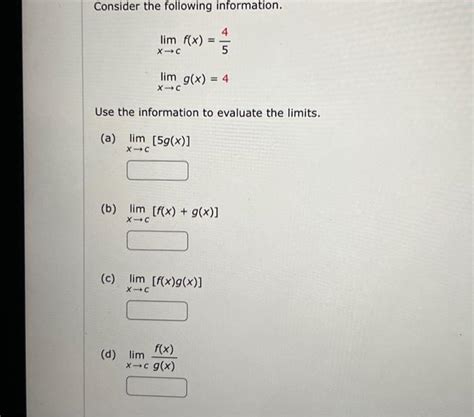 Solved Consider The Following Information