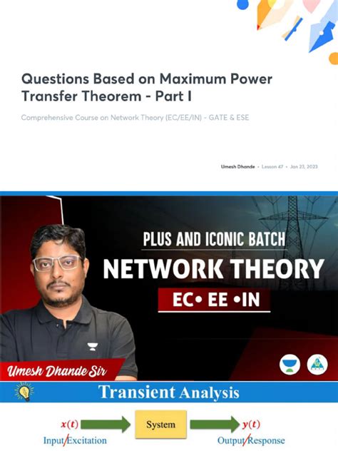 questions based on maximum power transfer theorem part i with anno pdf