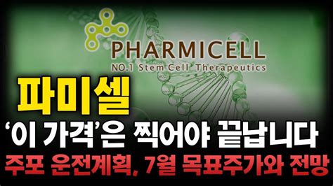 파미셀 주가전망 앞으로 주가전망 꼭 확인해주세요 주가 상승의 이유를 알면 올 여름 더 큰 상승 함께할 수 있습니다 영상으로