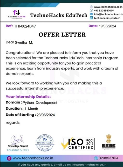 Swetha M On Linkedin Technohacksedutech