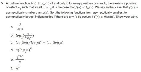 Solved 5 A Runtime Function Fn E 0gn If And Only If