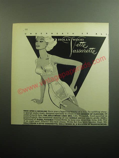 1958 Hollywood V Ette Vassarette Bra And Girdle Advertisemen
