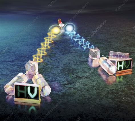 Quantum Entanglement Experiment Artwork Stock Image C019 5154 Science Photo Library