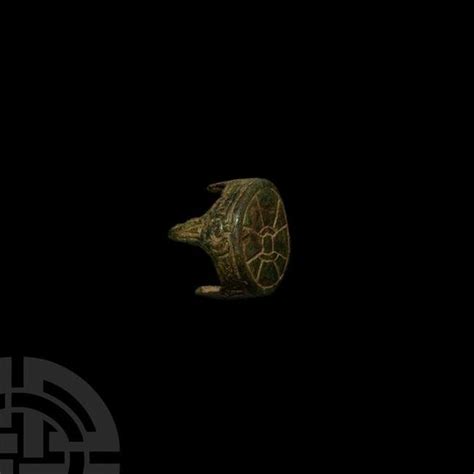 Anglo Saxon Seax War Knife Pommel Cap With Interlaced Panels In