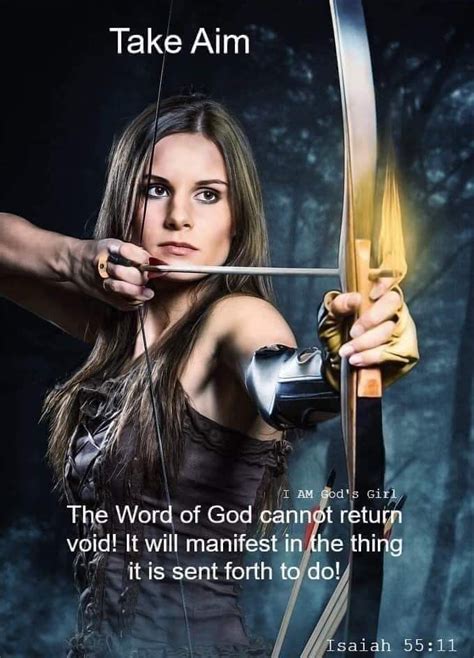 A Woman Holding A Bow And Arrow In Her Hand With The Caption Take Aim