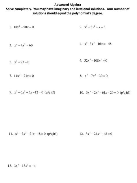 PPT Advanced Algebra PowerPoint Presentation Free Download ID
