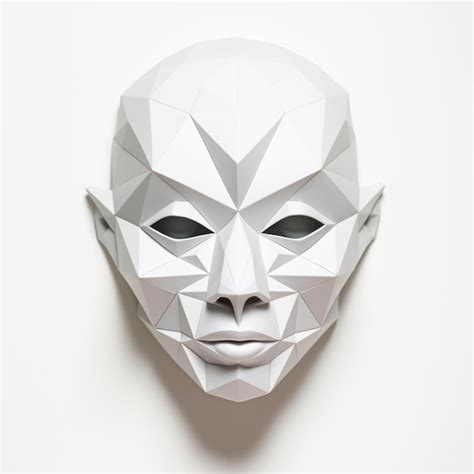 Premium Ai Image Polygonal Geometric White Abstract Mask By Sza
