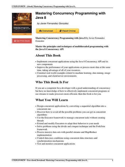 Mastering Concurrency Programming Java 8 Ebook B012o8s89k Pdf Pdf Concurrent Computing